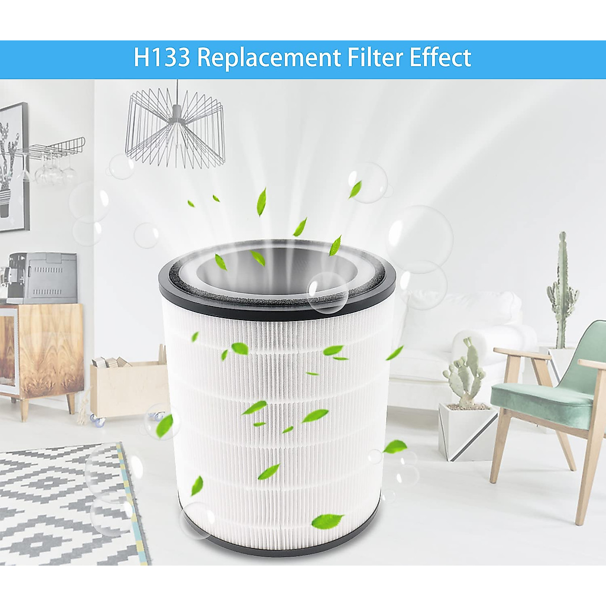 NXBHG Lv-H133 Replacement Filter Only Compatible with LEVOIT LV-H133 Air Purifier, H13 Grade True HEPA Filter and Activated Carbon Filter Set, LV-H133-RF, 2 Pack