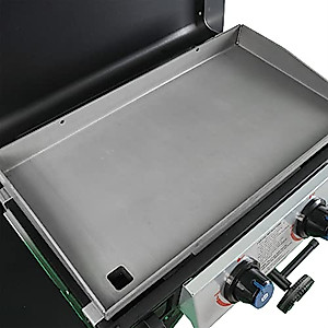 Razor Griddle GGC2030M 25 Inch Outdoor 2 Burner Portable LP Propane Gas Grill Griddle w/Top Cover Lid, Wheels, & Shelf for BBQ Cooking, Black (Steel)