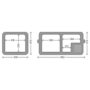 DOMETIC CFX3 95DZ, 95 Liter Dual Zone Portable Refrigerator and Freezer, Powered by AC/DC or Solar