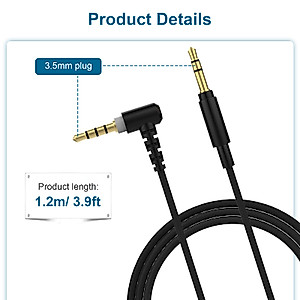 Tobysome 3.5mm Audio Cable Aux Cord Replacement Headphone Cable Compatible with Sony WH-1000xm5 WH-1000xm4 WH-1000xm3 WH-1000xm2 MDR-XB950N1 MDR-ZX770BN WH-xb910n WH-CH700N Headphones, More