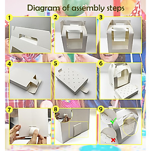 Hzzycaxli 6 Pcs Portable Cake Pop Packaging Box White Cake Pop Holder Cake Pop Stand 18 Holes 8.7 x 5.9 x 11.8 Inches with Clear Window Displaying Small Cake Box for Lollipops (Kraft paper)