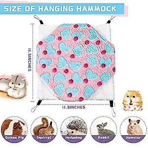 Sadnyy 10 Pieces Guinea Pig Rat Hammock Double Layer Ferret Sleeping Bed Toys Small Animal Hanging Cage Warm Hammock for Ferrets Chinchilla Reptile Glider Squirrel Hideout Play Sleep(Fresh Pattern)