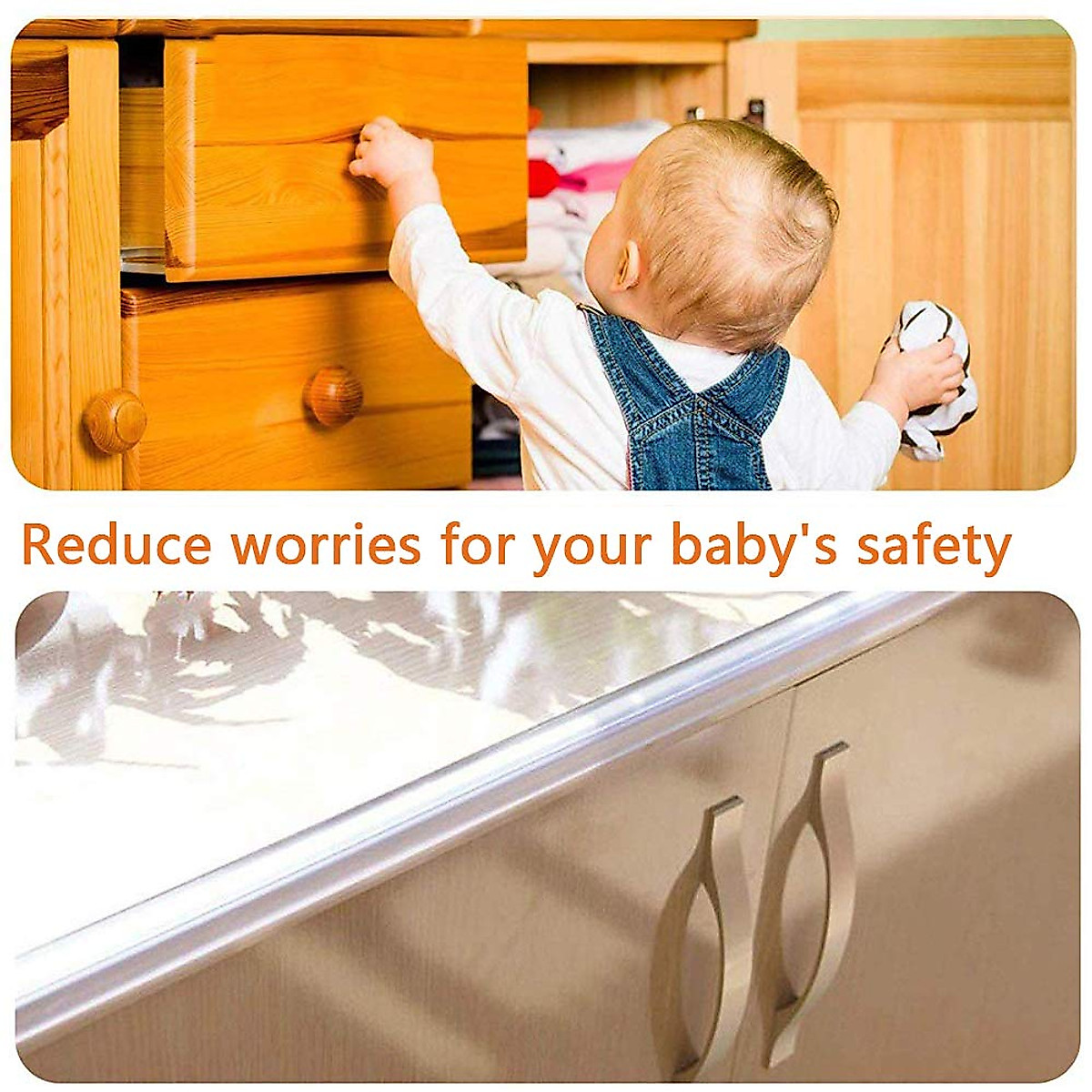 Corner Guards Child Safety - Soft Baby Proofing Furniture Edge Corner Protector Clear Soft Silicone Table Corners Protection Child Safety Kit Bumper Strip 20ft(6m) Toddler Corner Protector(4 Pack)