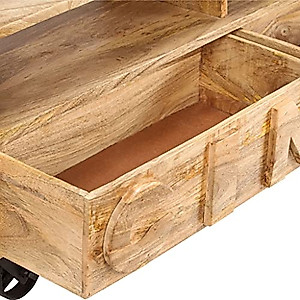 vidaXL TV Stand, TV Unit for Living Room Bedroom, Sideboard with Storage, TV Console Media Cabinet Cupboard, Industrial Style, Solid Mango Wood