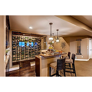 VintageView W Series - Presentation Row Wall Mounted Wine Rack (9 Bottles, Satin Black) Stylish Modern Wine Storage with Label Forward Design