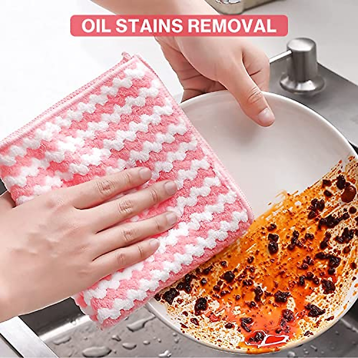 AMITER Kitchen Dish Towels, 100% Cotton Kitchen Towels and Dishcloths Set, 10 Pack Dish Cloths for Washing Dishes Dish Rags for Drying Dishes Kitchen Wash Clothes Cleaning Towel