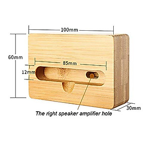 SAFIGLE Cell Phone Stand with Speaker Sound Amplifier Upgrade Wood Phone Stand Novelty Cell Phone Holder for Desk Portable Phone Holder, 5.5 in Cell Phone Holder for Home Office