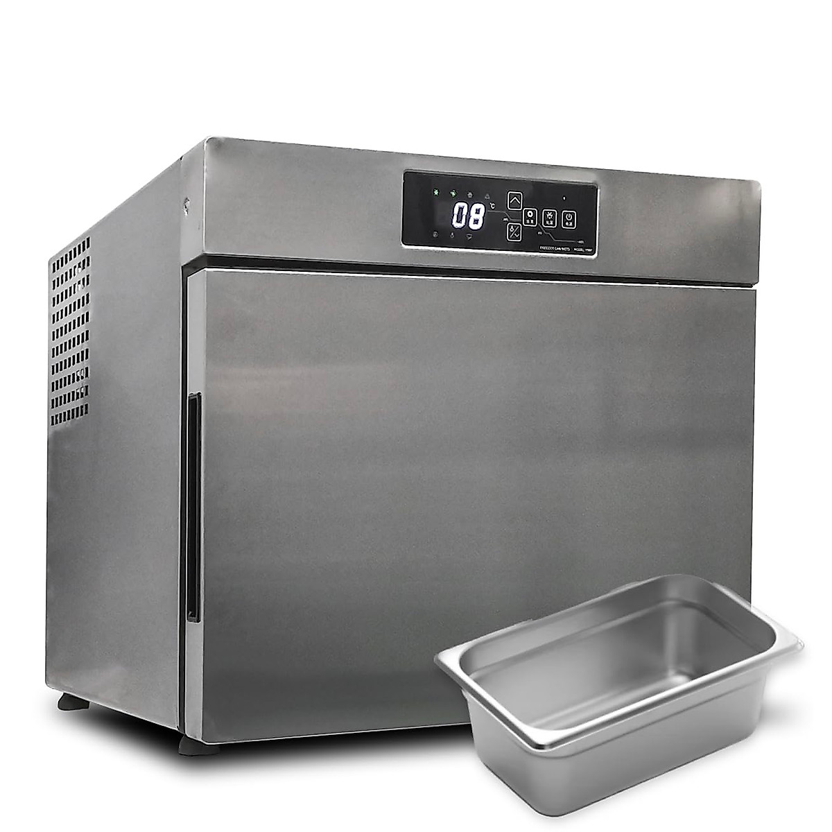 Commercial 1.13 Cu.ft Fast Instant Blast Freezer, Portable Refrigerator Quick Freezing Machine with Led Digital Panel, 290W Air Cooling Chest Freezer for Ice Cream, Frozen Food