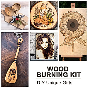 116pcs Wood Burning Kit, Professional Wood Burning Tool with Soldering, DIY Creative Tools Adjustable Temperature 220~480℃ Wood Burner Soldering Pen for Embossing/Carving/Soldering & Pyrography