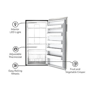 Honeywell 17 cubic feet uright freezer, electronic temperature control, automatic defrost, stainless steel