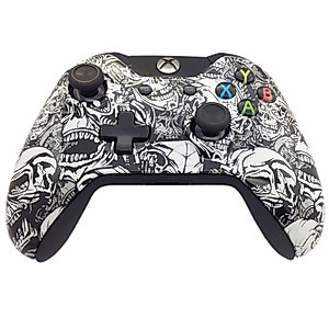 E-MODS GAMING® WHITE ZOMBIE Pattern Hydro Dipped Front Shell Cover Mod for Xbox One Controller