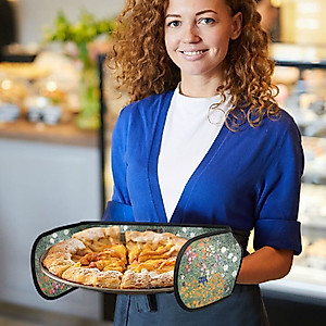 Double Oven Mitt, Gustav Klimt Flower Garden Heat Resistant Oven Gloves for Kitchen Cooking Baking, 35" x 7"