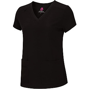 M&M SCRUBS Women's Breathable Cool Stretch Fabric Scrub Top and cargo Pant Set