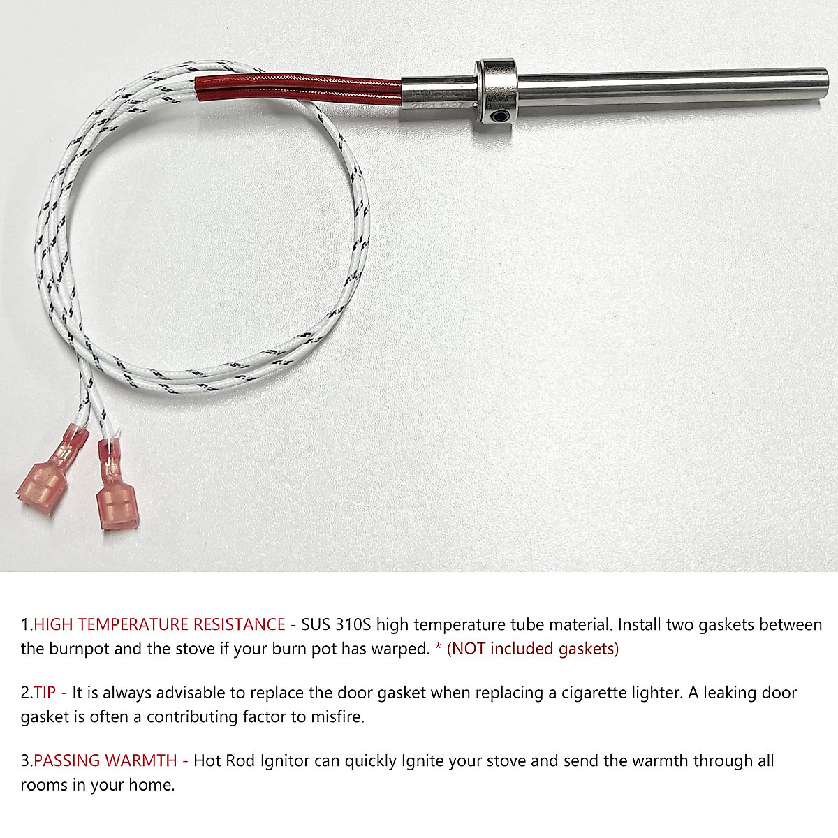 Replacement for Englander Pellet Stove Igniter, Fits for England Part PU-CHA-AMP, Upgrade Fireplace Hot Rod Ignitor