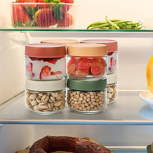 Cididu 8 Pack Glass Jar with Airtight Lid, 10 oz Overnight Oats Container, Clear Food Yogurt Container to Go, Leak Proof Glass Candy Canning Jars for Food Prep, Spice, Snacks, Jam, Beans, Kitchen