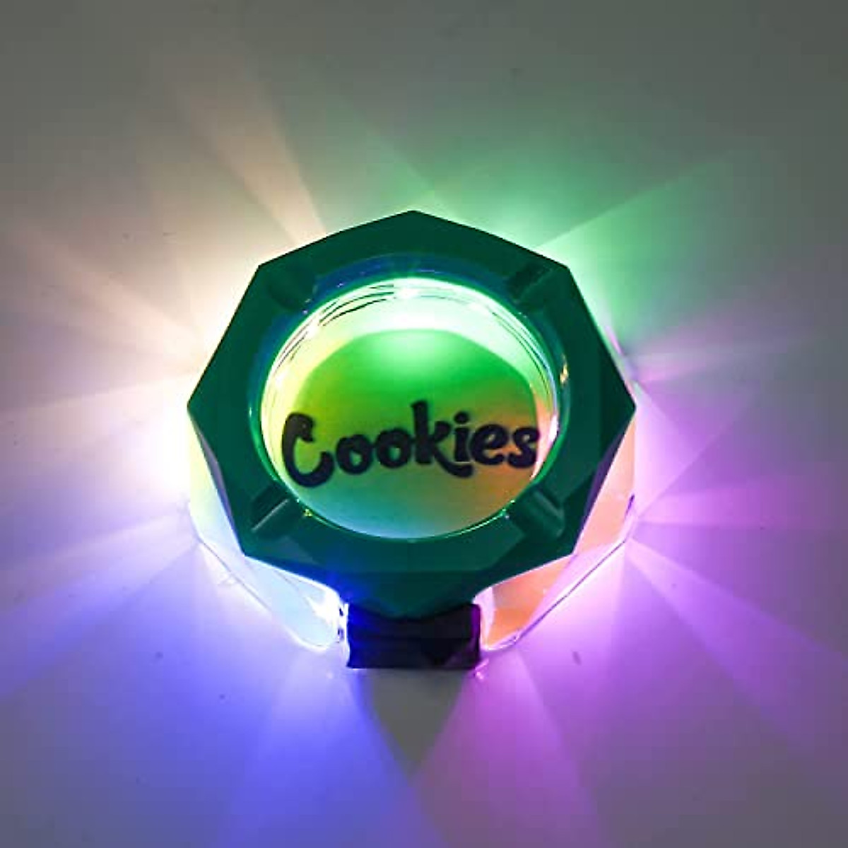 DonkeyGear Cookie Octagon LED Lightup Glow Party Ashtray (Green)