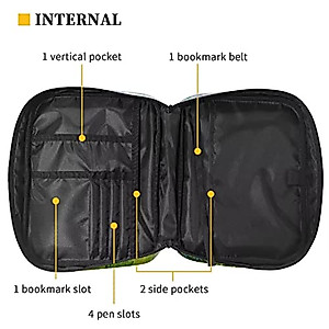 Poetesant Van Gogh Bible Cover for Women Green Wheat Fields Book Case Oil Painting Art Bible Handle Purses with Handle Scripture Book Carrying Case Church Bag