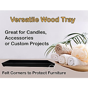 Black Wood Tray - Vanity, Bathroom Toilet Tank Tray, Countertop Organizer, Perfume or Jewelry Storage, Candles or DIY Decor Projects and Centerpieces