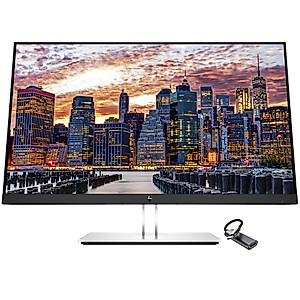 HP EliteDisplay E27 G4 27 Inch IPS FHD Monitor Bundle with Blue Light Filter, HDMI, DisplayPort, HDMI to USB-C Adapter, Compatible with, MacBook Pro & Air, iPad, iPhone
