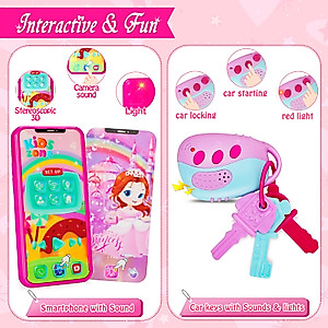 Officygnet Play Purse for Little Girls, Princess Pretend Play Girls Toys for 3 4 5 6 7 8 Year Old, Toddler Purse with Accessories, Kids Toy Purse Birthday for Girls Ages 3-5 4-5 6-8