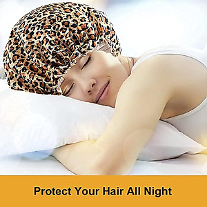 5pcs Satin Bonnet Silk Bonnet for Sleeping, Bonnets for Black Women Hair Bonnet for Sleeping Silk Sleep Cap, Double Layer Adjustable Bonnet for Curly Hair