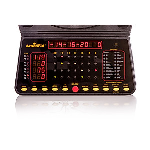 Arachnid Cricket Pro 300 Soft-Tip Electronic Dartboard Game Features 36 Games with 175 Options,Black