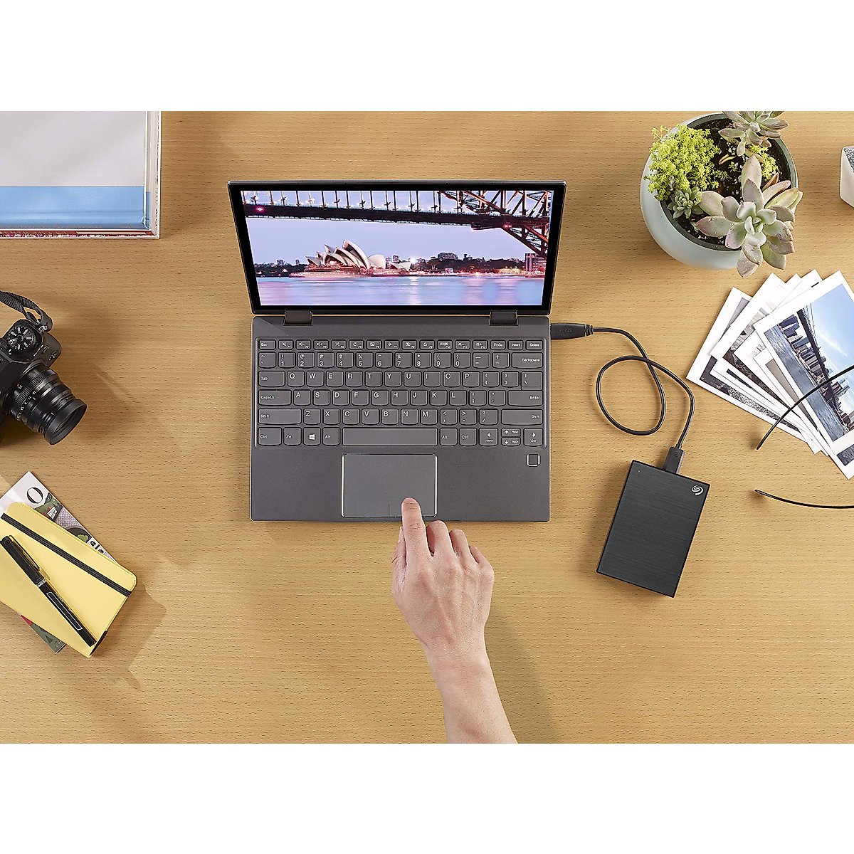 Seagate One Touch, 2TB, Portable External Hard Drive, PC Notebook & Mac USB 3.0, Black, 1 Year Mylio Create, 4 mo Adobe CC Photography, Amazon Excl. (STKB2000412)