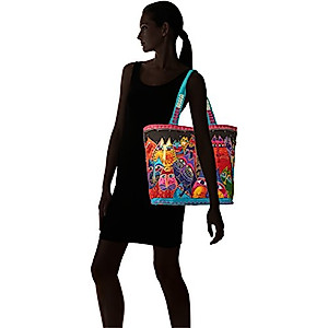 Laurel Burch (LB5230) Shoulder Tote Zipper Top 19, 1/2-Inch by 6, 3/4-Inch by 15-Inch, Fantasticats