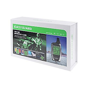 EASYGUARD EM212 2 Way Motorcycle Alarm System with LCD Pager Display Rechargeable Transmitter Built in Shock Sensor & Microwave Sensor Detecting DC12V