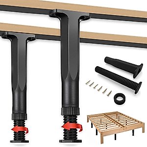 mdkave Sturdy Adjustable Frame Legs 2pcs,with a Height Range of 8.2" to 14.7",Enhance Your Bed Frame with Adjustable Leg Support Lsize(1)