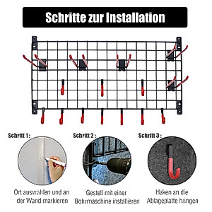 Mythinglogic Garden Tool Organizer for Garage-Yard Tool Racks with Wheels,Garage Organizers and Storage Hold Garden Tools, Shovels, Rakes, Brooms,Yard Tool Holder for Garage/Shed