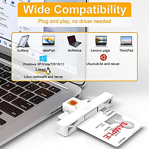 Type C Mini Foldable CAC Card Reader Military, Smart Card Reader DOD Military USB Common Access CAC, Compact PIV & Credit & ID Chip Card Reader, Compatible with Windows and Linux