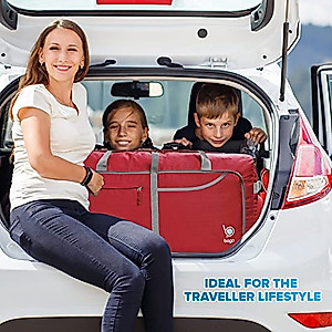 Bago Rolling Duffle Bag with Wheels - 30" 100L Foldable Weekender Bag, Waterproof Travel Duffel Bag, Heavy Duty lightWeight Duffle Bag for Traveling, Rolling Duffel Bag with Wheels (Red)