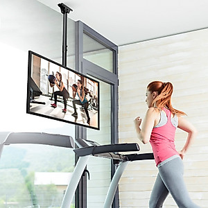 ELIVED Ceiling TV Mount for Most 37-75 Inch LED, LCD OLED Flat Curved TVs, Height Adjustable Full Motion TV Mount, Hanging TV Bracket Swivel and Tilt, Holds up to 110 lbs, Max VESA 600x400mm YD3016