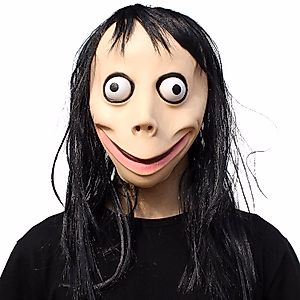 PartyHop Scary Momo Mask Creepy Halloween Latex Cosplay Costume for Kids and Adult Multicolor