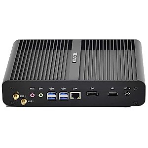 KINGDEL NC860 Fanless Mini Computer, Mini Gaming PC with i7 11th Gen. CPU, 16GB DDR4 RAM, 512GB NVMe SSD, 4K: 4096x2304, HD, DP, Gigabit Ethernet, W-11 Pro