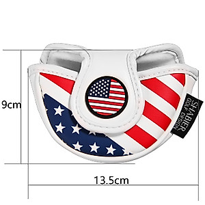 Stars& Stripes Golf Club Mallet Putter Headcover Sports Golf Club Mallet Putter Cover Golf Accessories Equipment