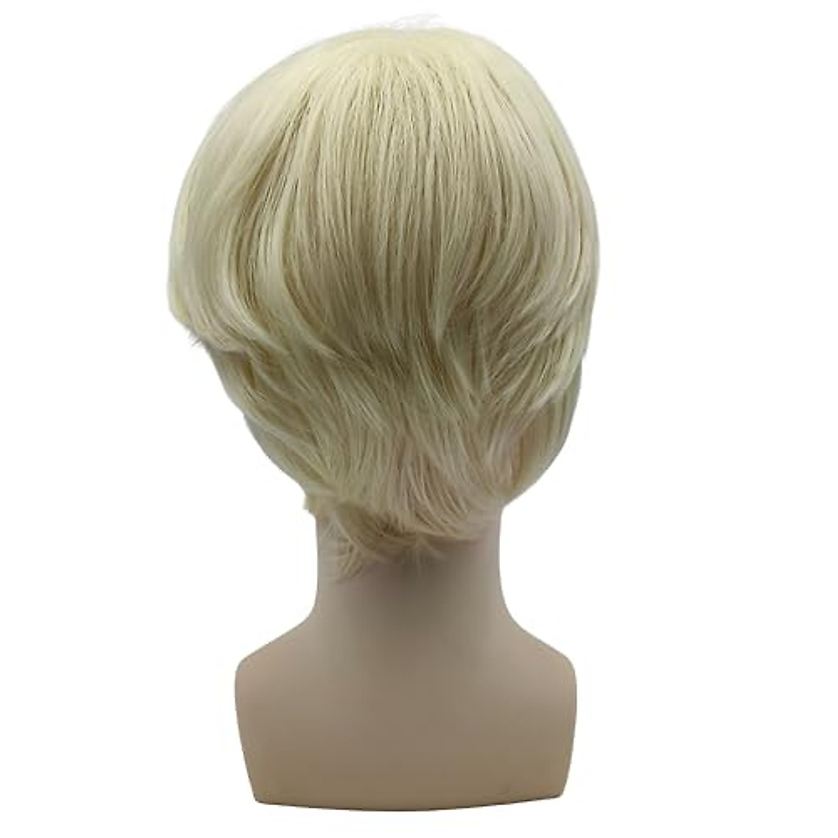 FESTIVAL PARTY Blonde Super Star Short Wig, for Men and Women, Heat Resistant Fiber Synthetic, Costume Halloween Cosplay and Party