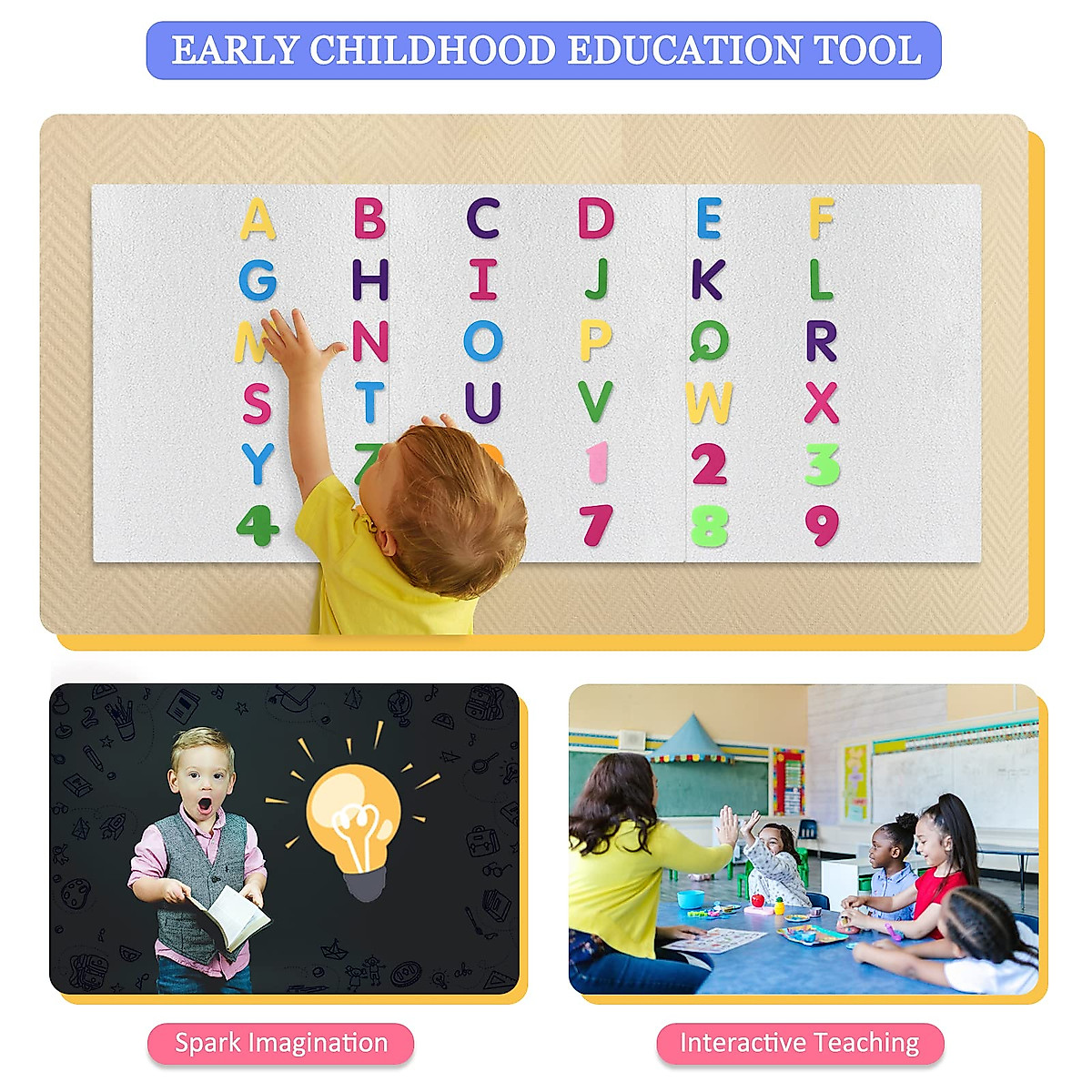 BXI Felt Flannel Board for Toddlers - 16 X 12 X 0.4 Inches, Pack of 4 Preschool Activities Story Board Storage Bag, Playboards Storytelling Board for Interactive Teaching