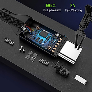 Elebase USB Type C Charger Cable 3 Pack 1.5/3.3/6.6FT,Charging Cord for Samsung Galaxy A02s A03s,A12 A13,A21 A22 A23,A31 A32 A33,A41 A42,A52 A52s A53 A54,A71 A72 A73,Note 10 20,S21 S22 S23 S24