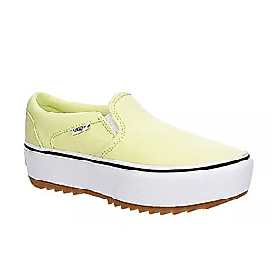 Vans Asher Platform Canvas Shoes Slip On Style - Light Green 8.5