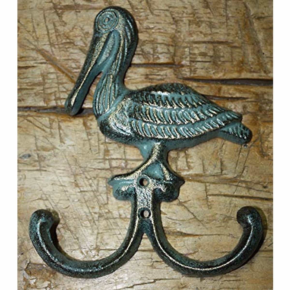N?A Cast Iron Pelican Towel Hooks Hat Rack Coat Hook Nautical Beach Plant Garden for Hanging Clothes Hats Bags Keys Towel Head Wraps Robes.