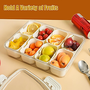 Divided Snackle Box platters with Lid and Handle, Snack Box Charcuterie Container for Portable Snack Platters, Travel Snack Container for Snacks, Fruits, Candy, Nuts - Perfect for parties, picnics