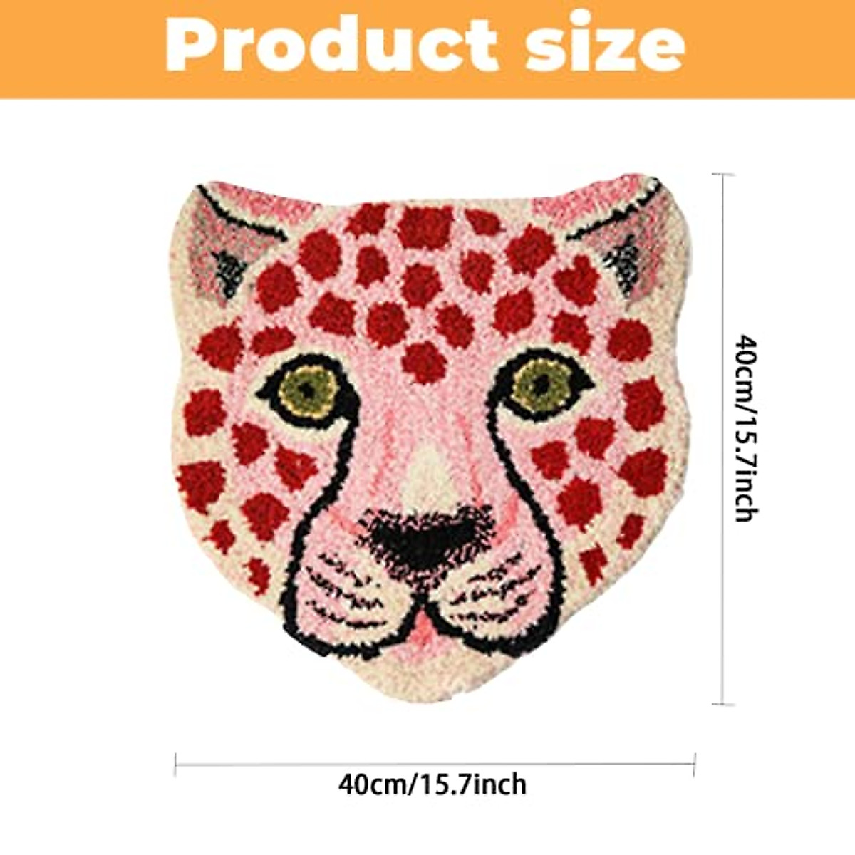 SISEY Soft Small Area Rugs, Tiger Shaped Rug Cute Cartoon Animals Lion/Panda Bath Mat Imitation Cashmere Non-Slip Absorbent Mats Carpet Door Use for Shower, Bedroom, Living Room, Pink Leopard