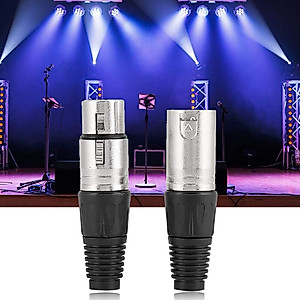 Dioche 5 Pair XLR Connectors XLR 3 Pin Male/Female Audio Mic Microphone Connector for Power Microphone Connector