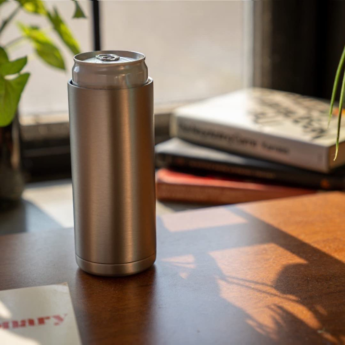 Snute 2-in-1 Slim Can Cooler & Tumbler | Insulated Stainless Steel for Hard Seltzer, Beer, Soda and Energy Drinks | 12oz Skinny Can Coozie (Naked)