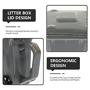 Hemoton Funny Trash Can Mug Porcelain Coffee Cup with Handle Cover Novelty Garbage Bin Ceramic Mug Porcelain Tea Cup Water Drinking Cup Milk Mug Gifts