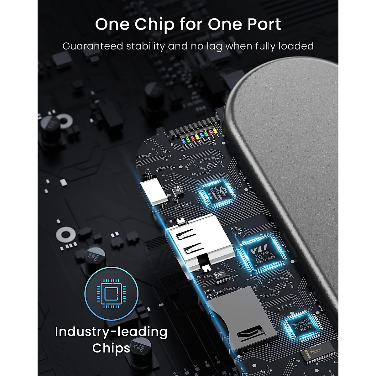 USB C Hub, SAILLIN 7 in 1 USB C Multiport Adapter, Aluminum USB C Dongle with 3 USB 3.0 Ports, 4K HDMI, SD/TF Card Reader, 100W Power Delivery Compatible with MacBook Pro, MacBook Air, iPad Pro, XPS