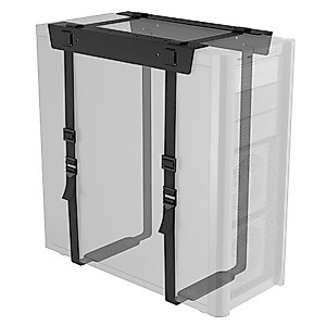 1home Economical CPU Holder Under-Desk PC Holder Desktop Computer Holder Computer Case Carrier Steel Adjustable Straps Computer Tower Mount Bracket