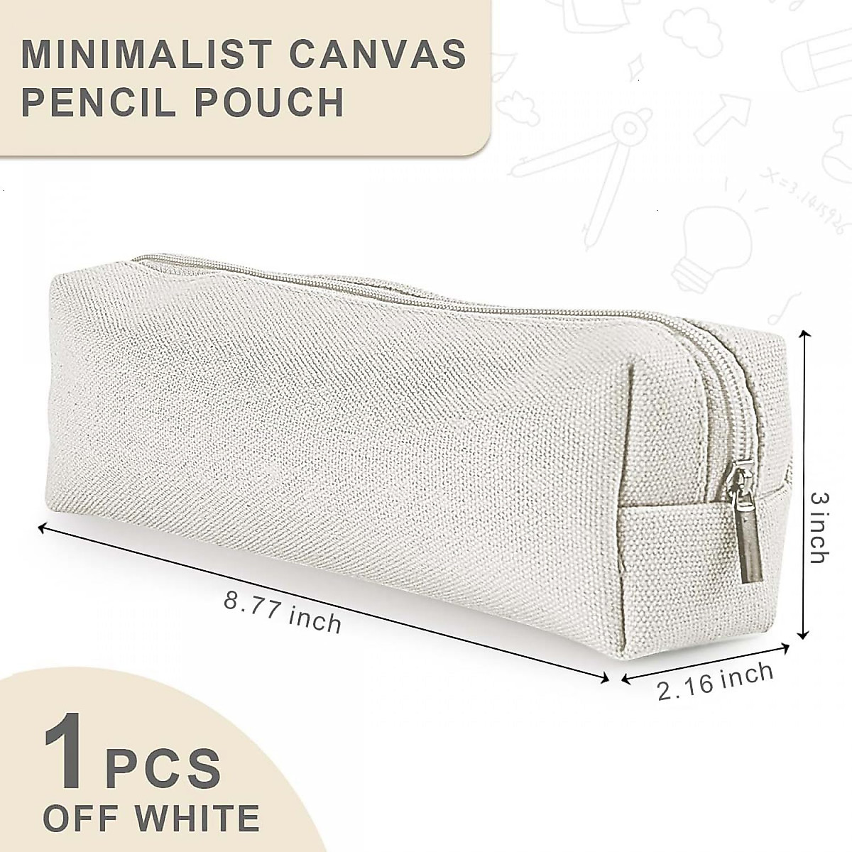 SenseYo Pencil Case Pouch for Stationery Organizer (Beige)